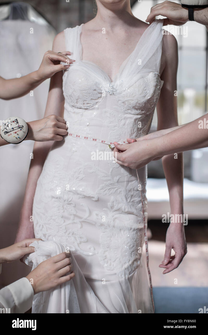 Wedding dress designer working, wedding dress Stock Photo - Alamy