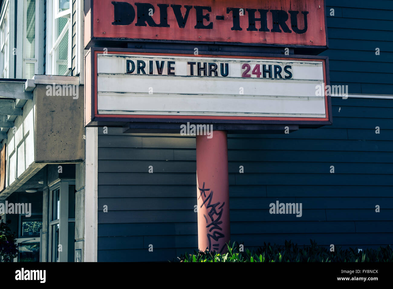 Canada, drive-thru sign Stock Photo - Alamy