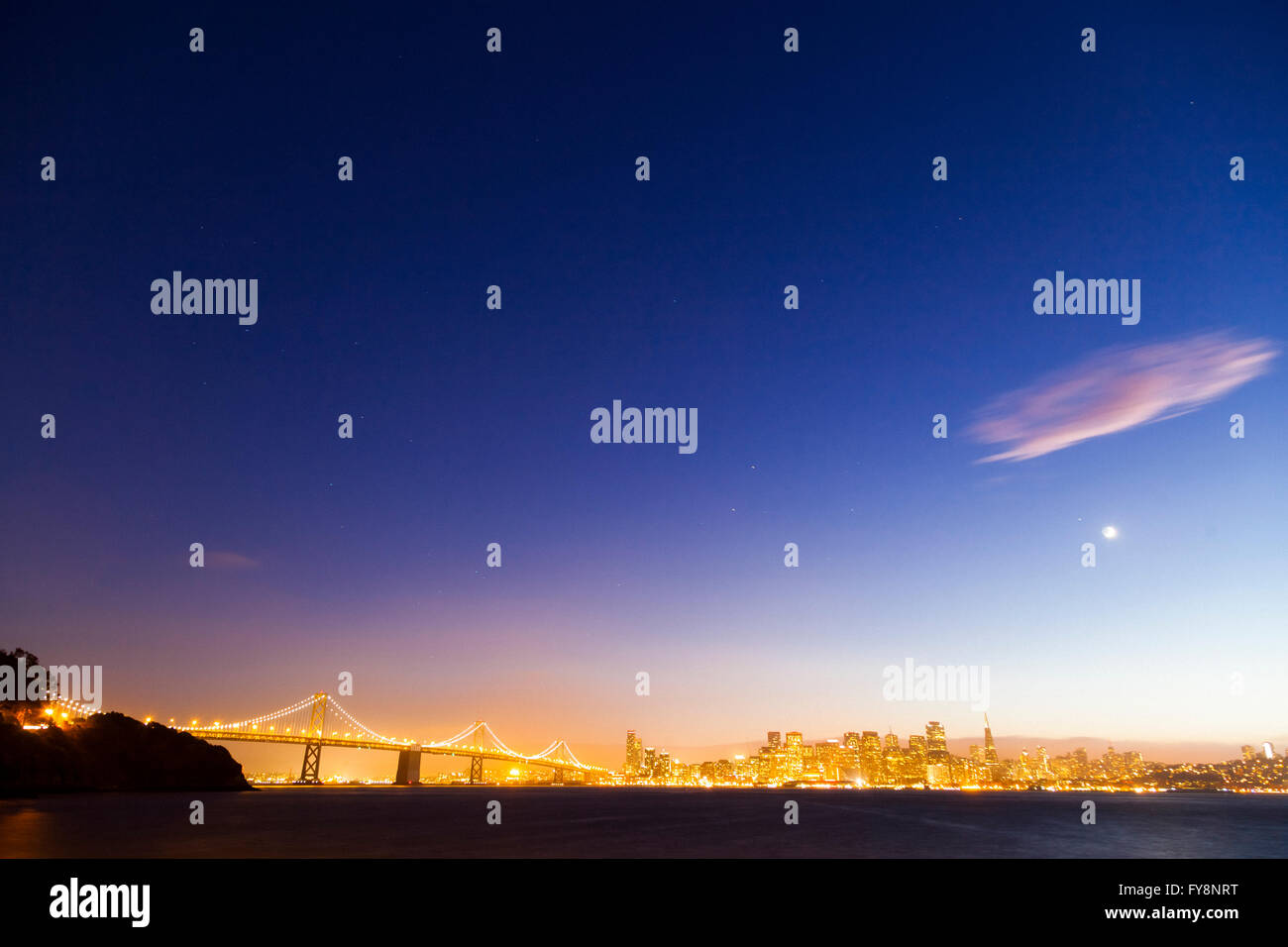 USA, Bay Bridge of San Francisco at night Stock Photo - Alamy
