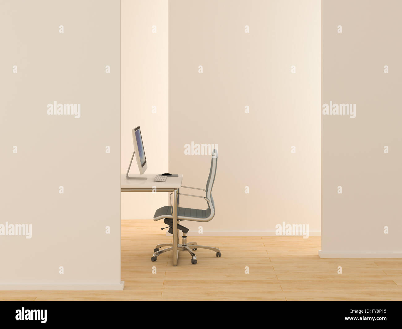 Modern desk, 3D Rendering Stock Photo - Alamy