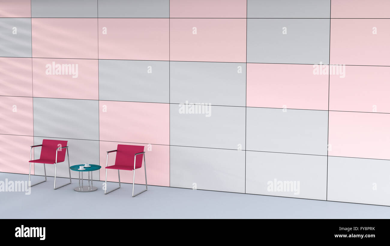 Waiting area, 3D-Rendering Stock Photo - Alamy
