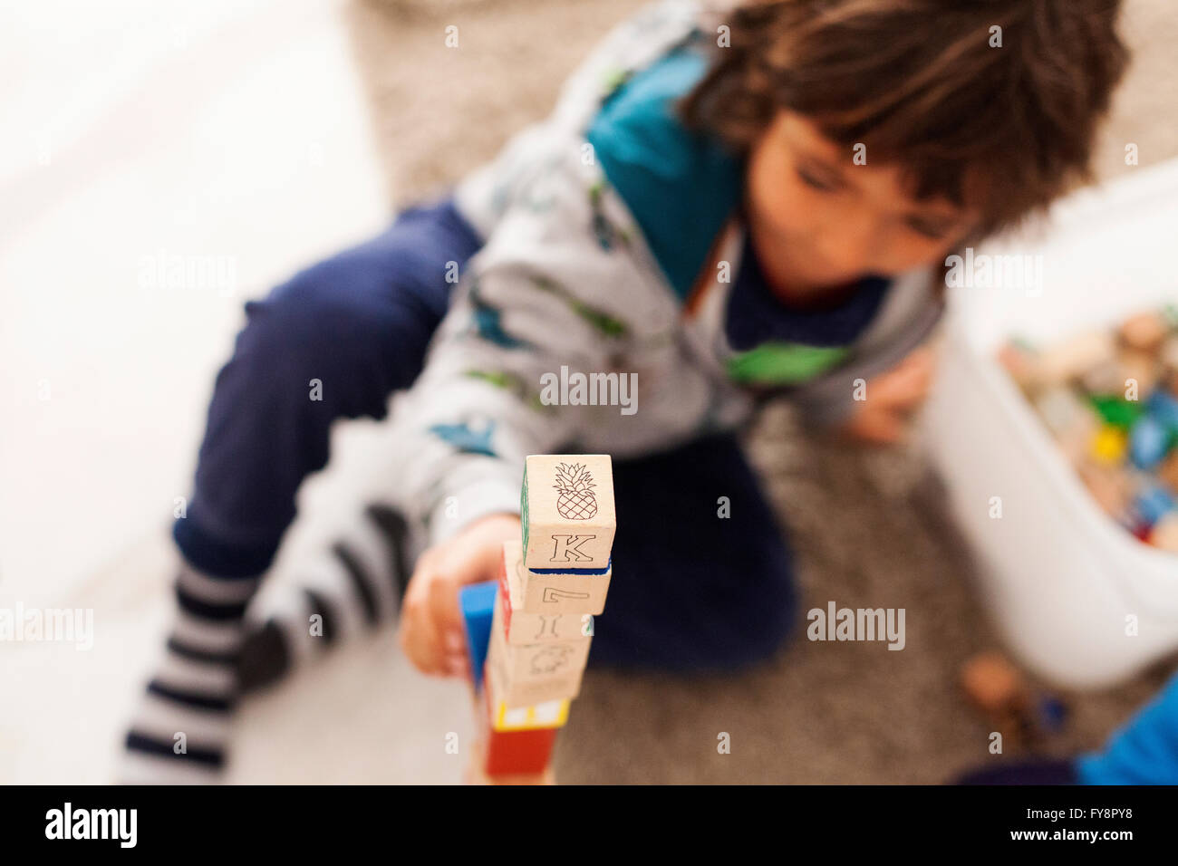 Building tower blocks child hi-res stock photography and images - Alamy