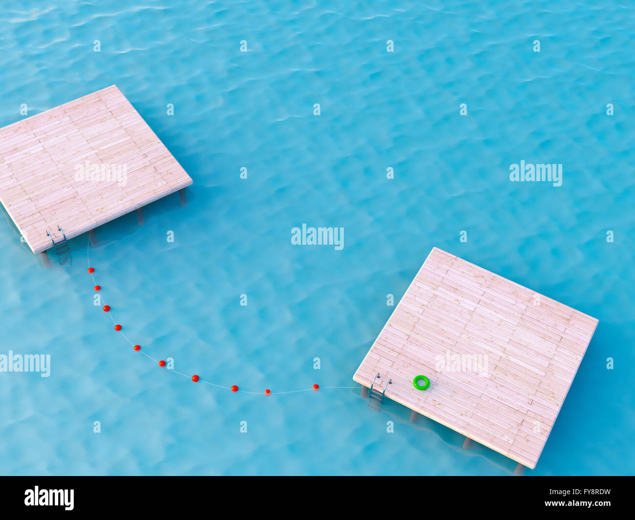 Two bathing platforms connected by hi-res stock photography and images ...