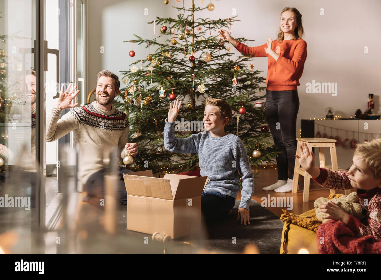 Father christmas waving hi-res stock photography and images - Alamy