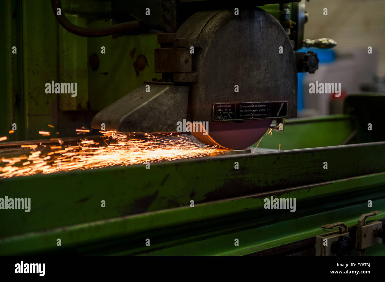 Grinding machine in process Stock Photo - Alamy