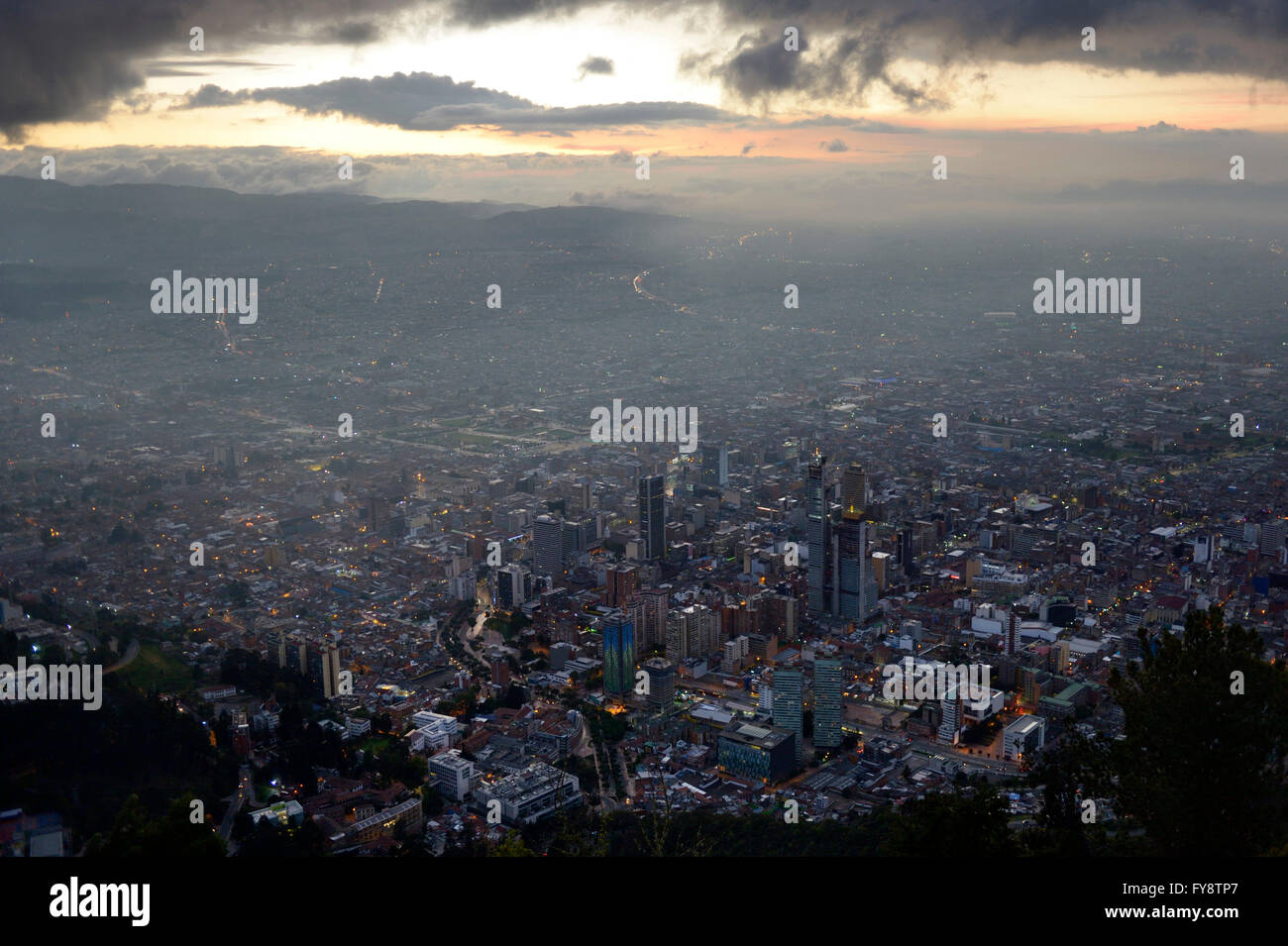 Colombia, Bogota, cityview, downtown at sunset Stock Photo - Alamy