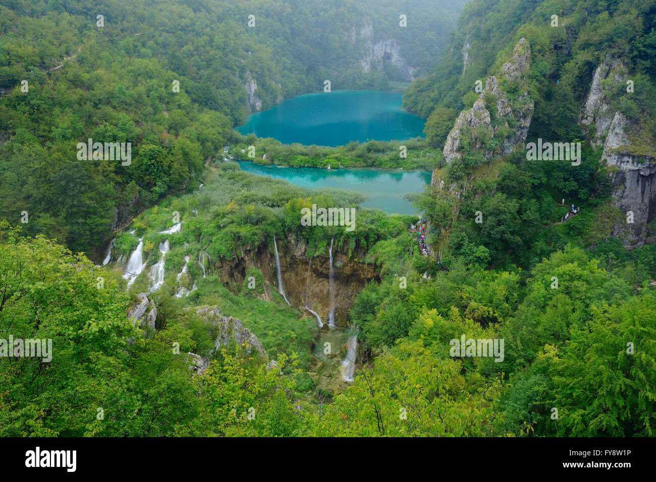 Croatia, Korana River, Waterfall and lake in Plitvice Lakes National ...