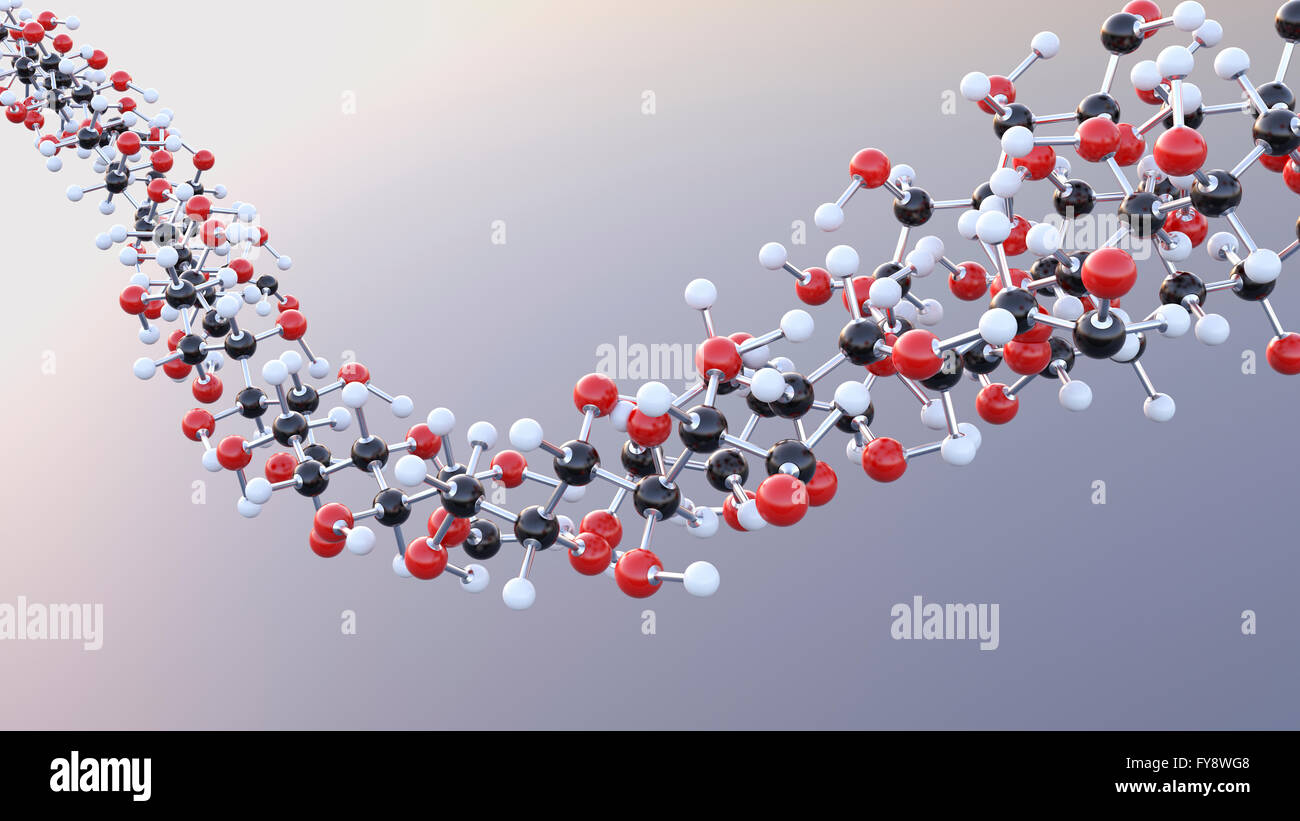 Molecular structure, grape sugar, molecular, 3D-Rendering Stock Photo ...