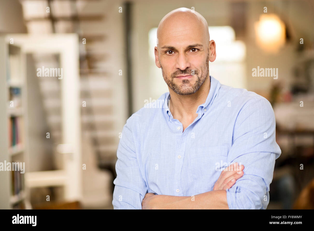 Portrait of bald man with beard Stock Photo - Alamy