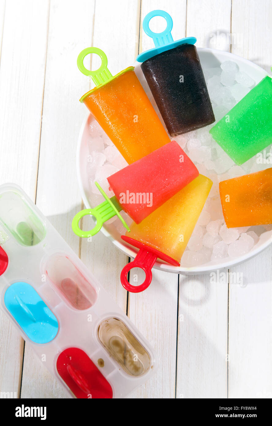 Different colorful ice lollies Stock Photo - Alamy