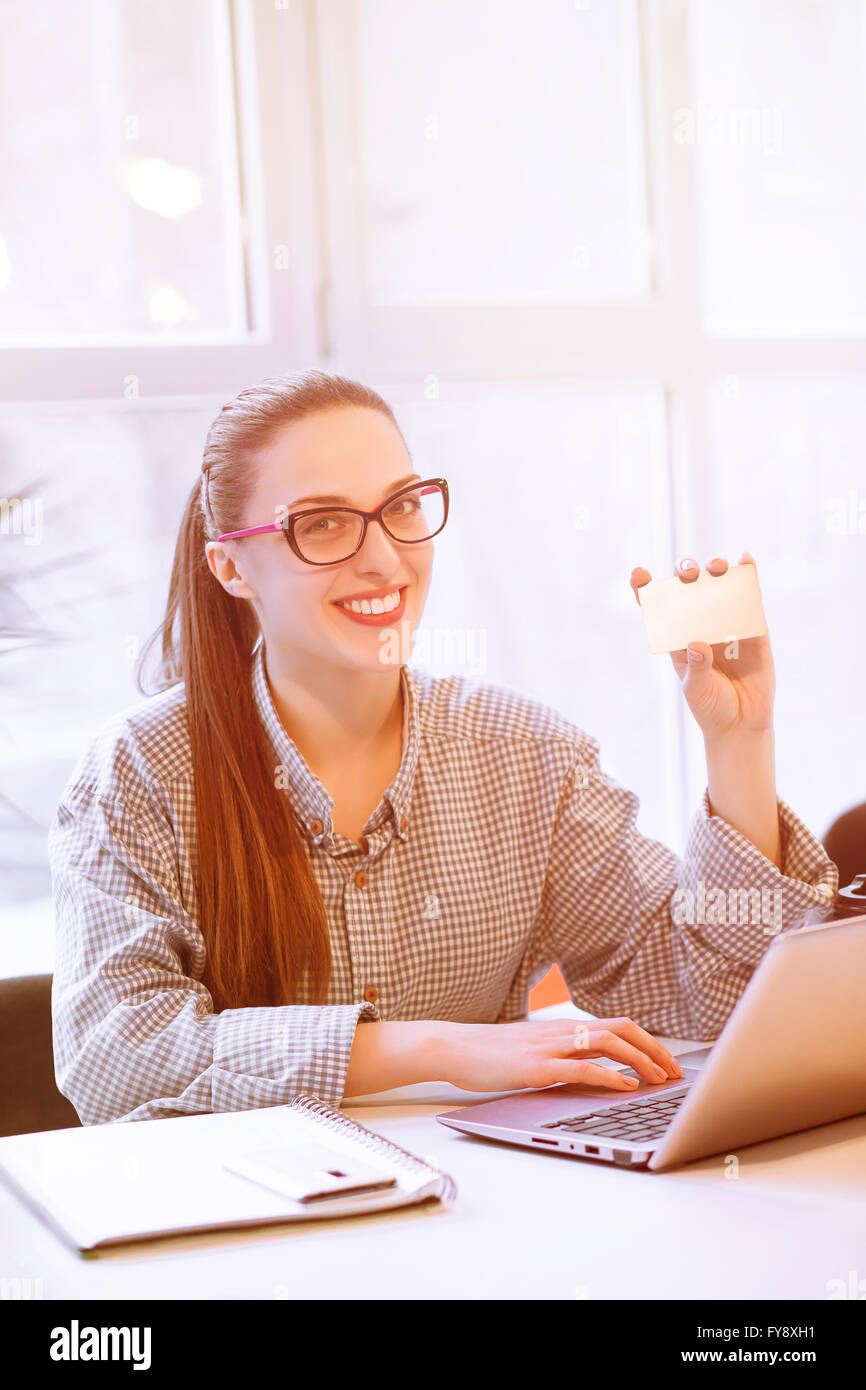 Freelance woman working Stock Photo - Alamy
