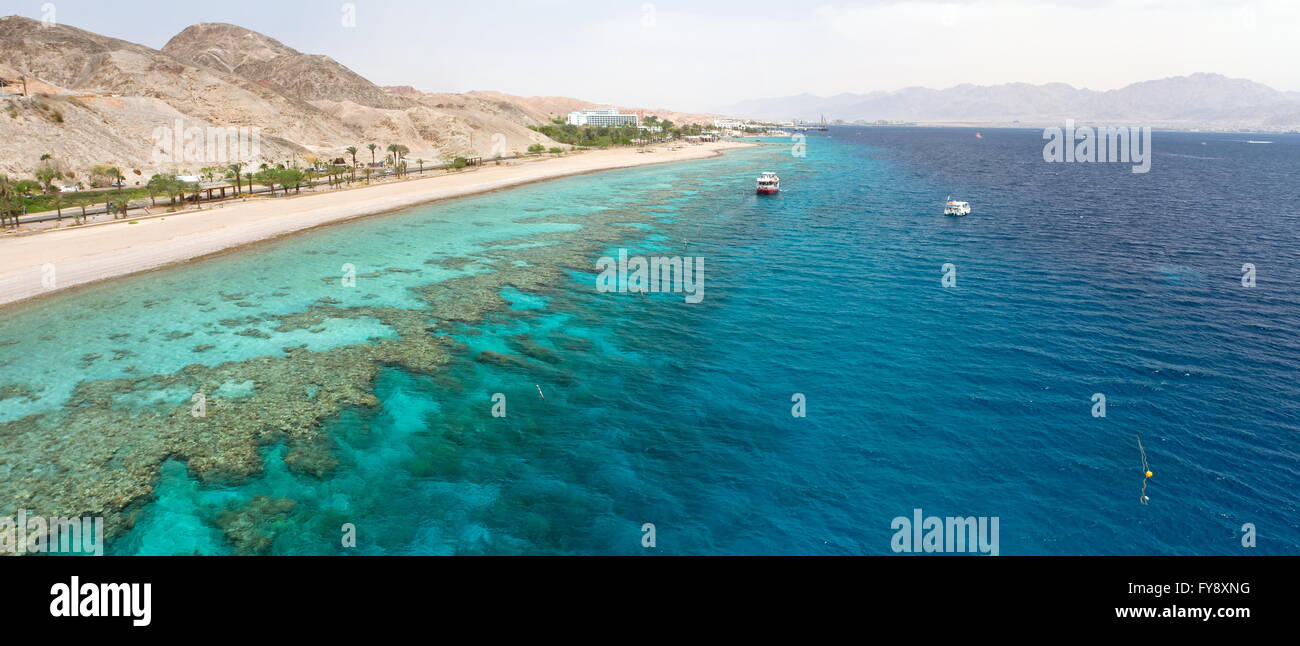 Panorama coastline of Red sea from coral reef Stock Photo - Alamy