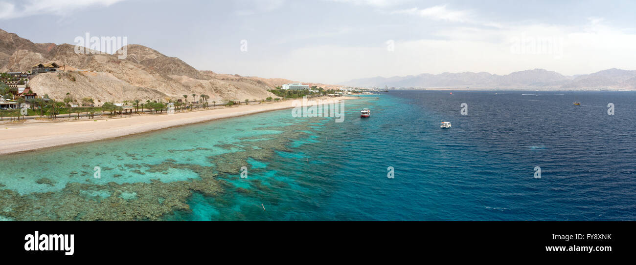 Panorama coastline of Red sea from coral reef Stock Photo - Alamy