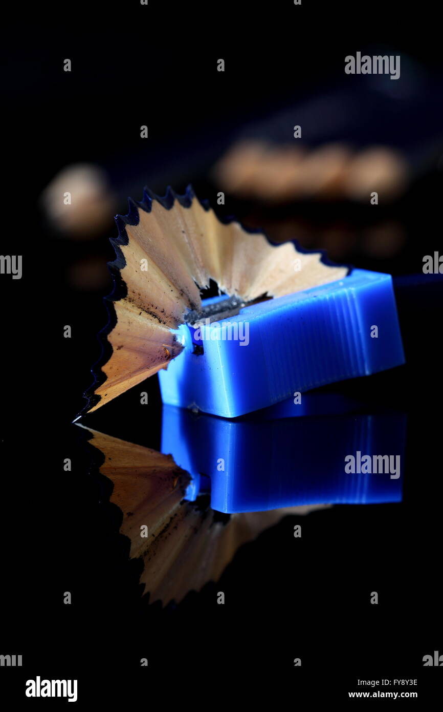 Pencil sharpener reflection Stock Photo - Alamy