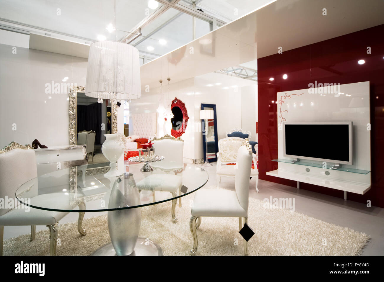 Beautiful and modern furniture in furniture store Stock Photo - Alamy