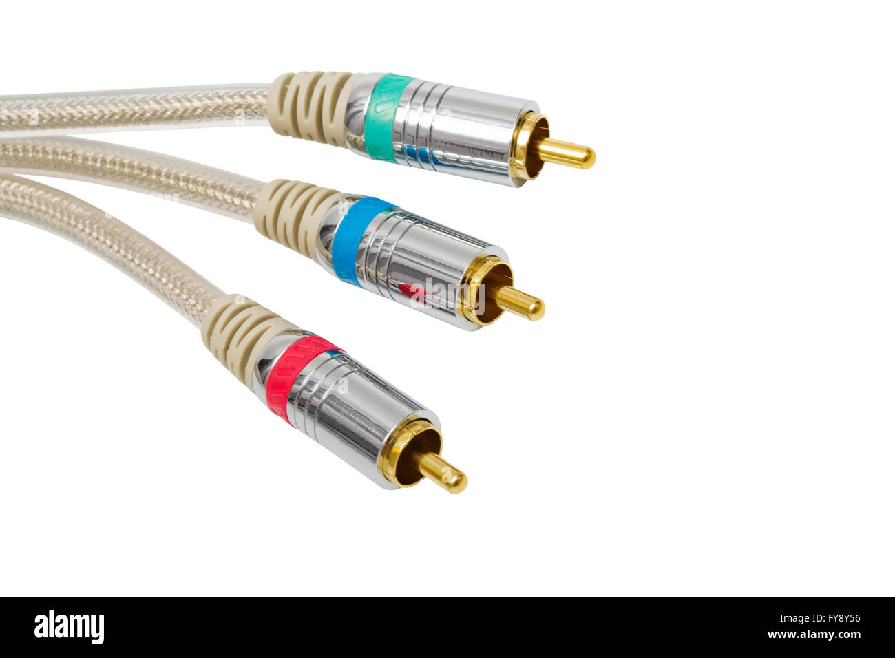 component video cable on a white background Stock Photo - Alamy