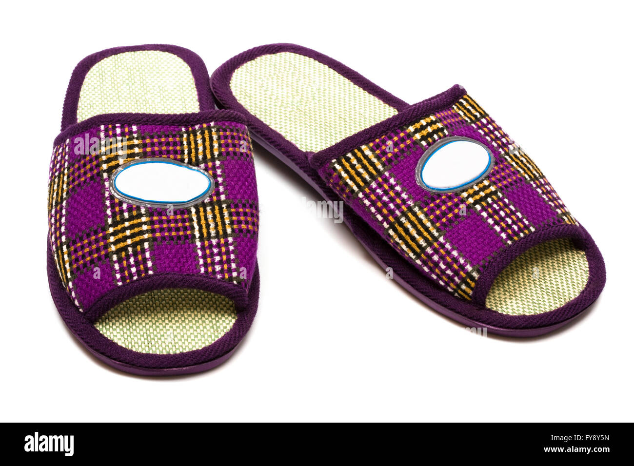 Beautiful soft slippers on a white background Stock Photo - Alamy