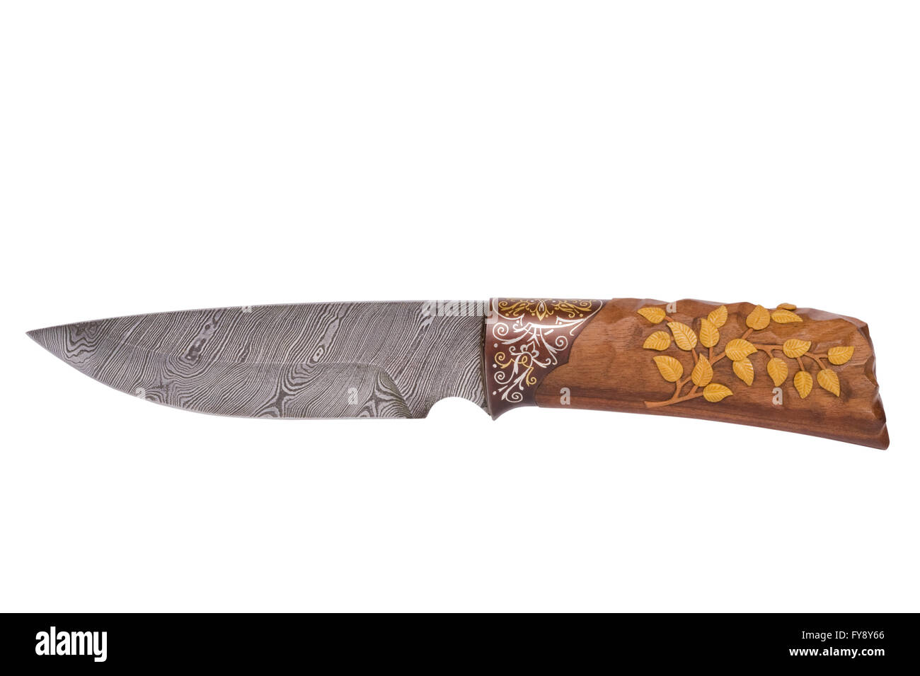 Beautiful hunting knife on a white background Stock Photo - Alamy