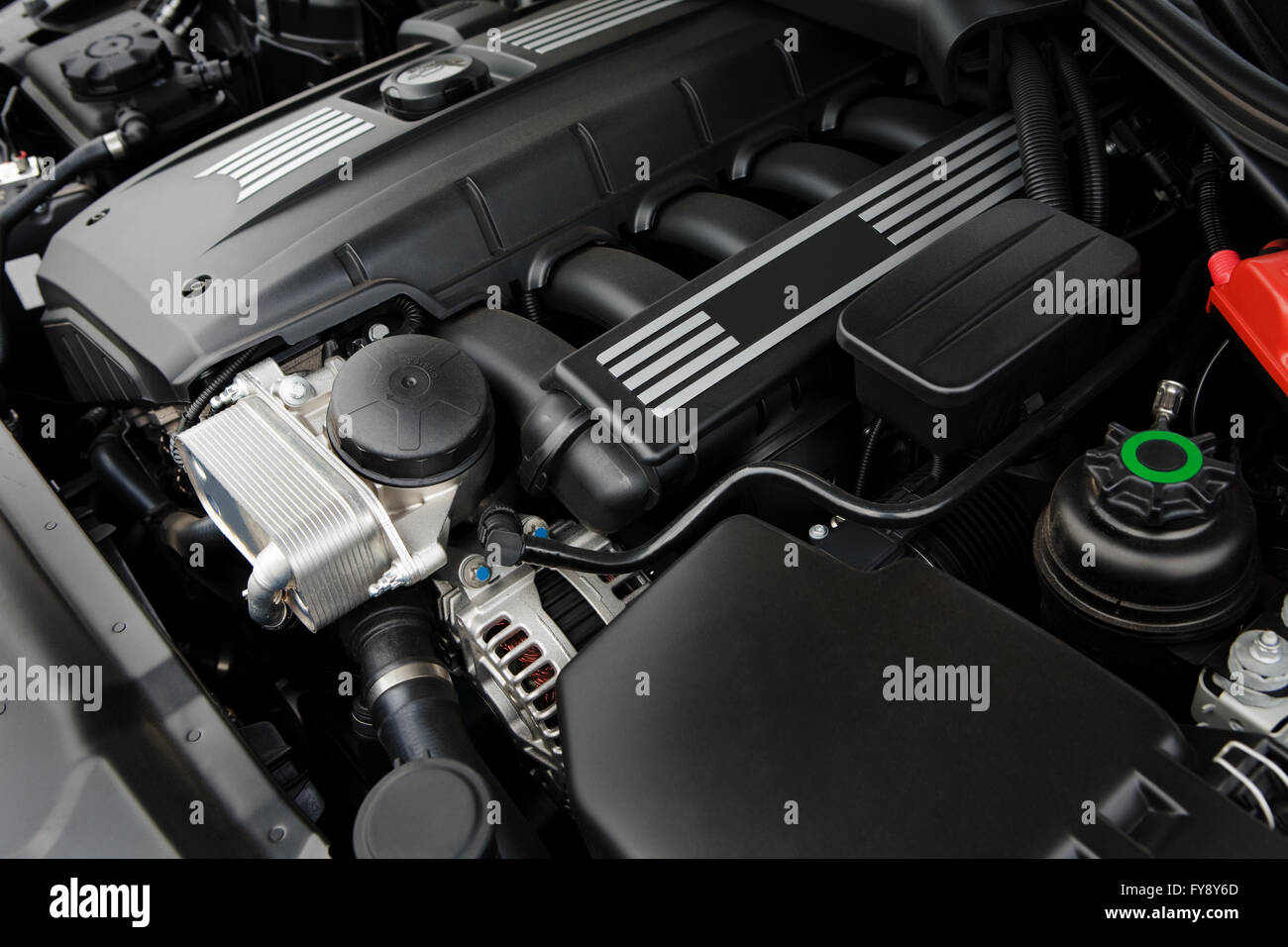 The powerful engine of the modern car Stock Photo - Alamy