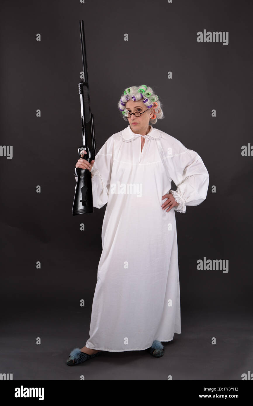 Grandmother in defence Stock Photo - Alamy