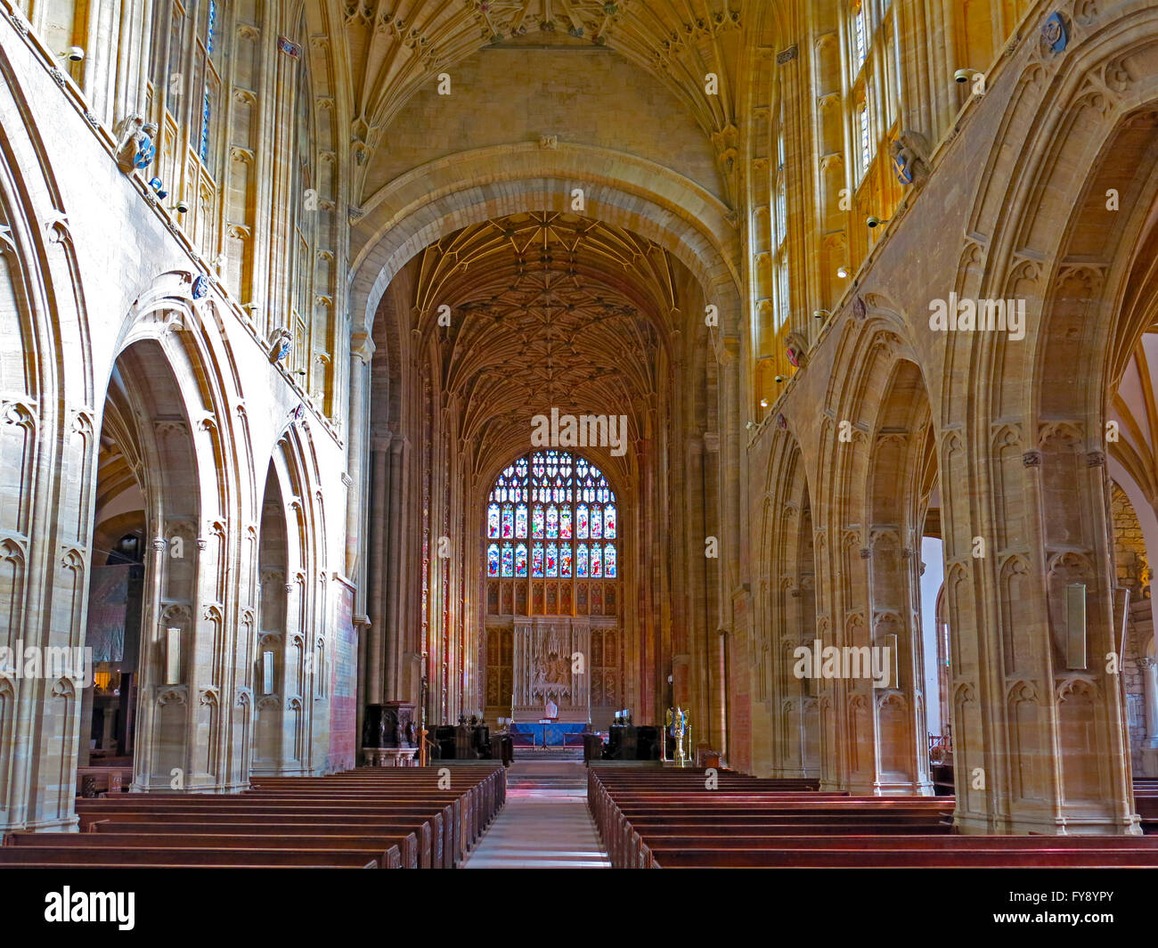 Sherborne abbey stained glass window hi-res stock photography and ...