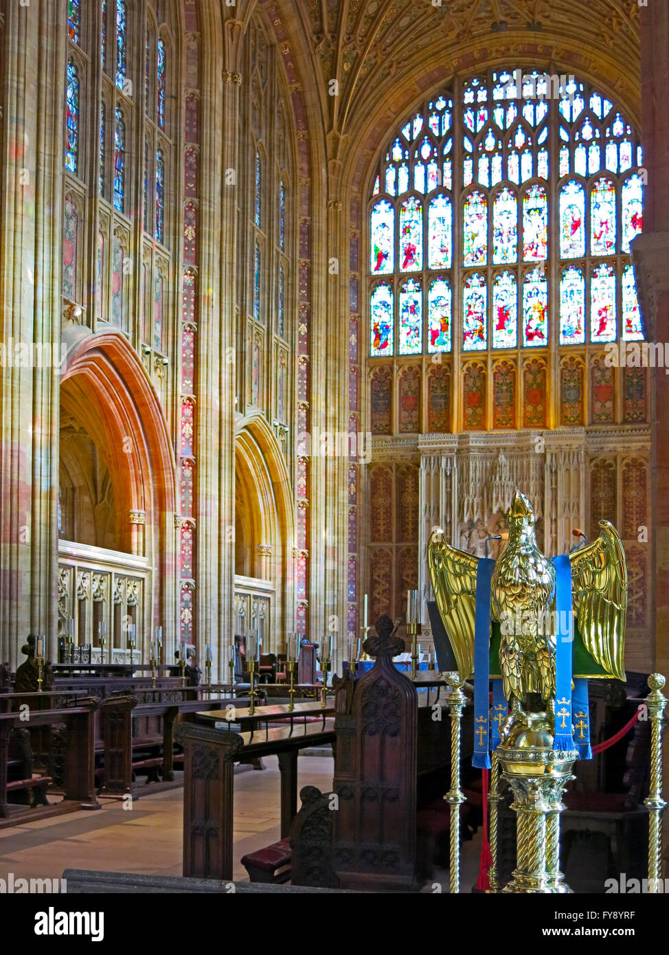 A magnificent brass lectern in Sherborne Abbey, Dorset, England, UK ...