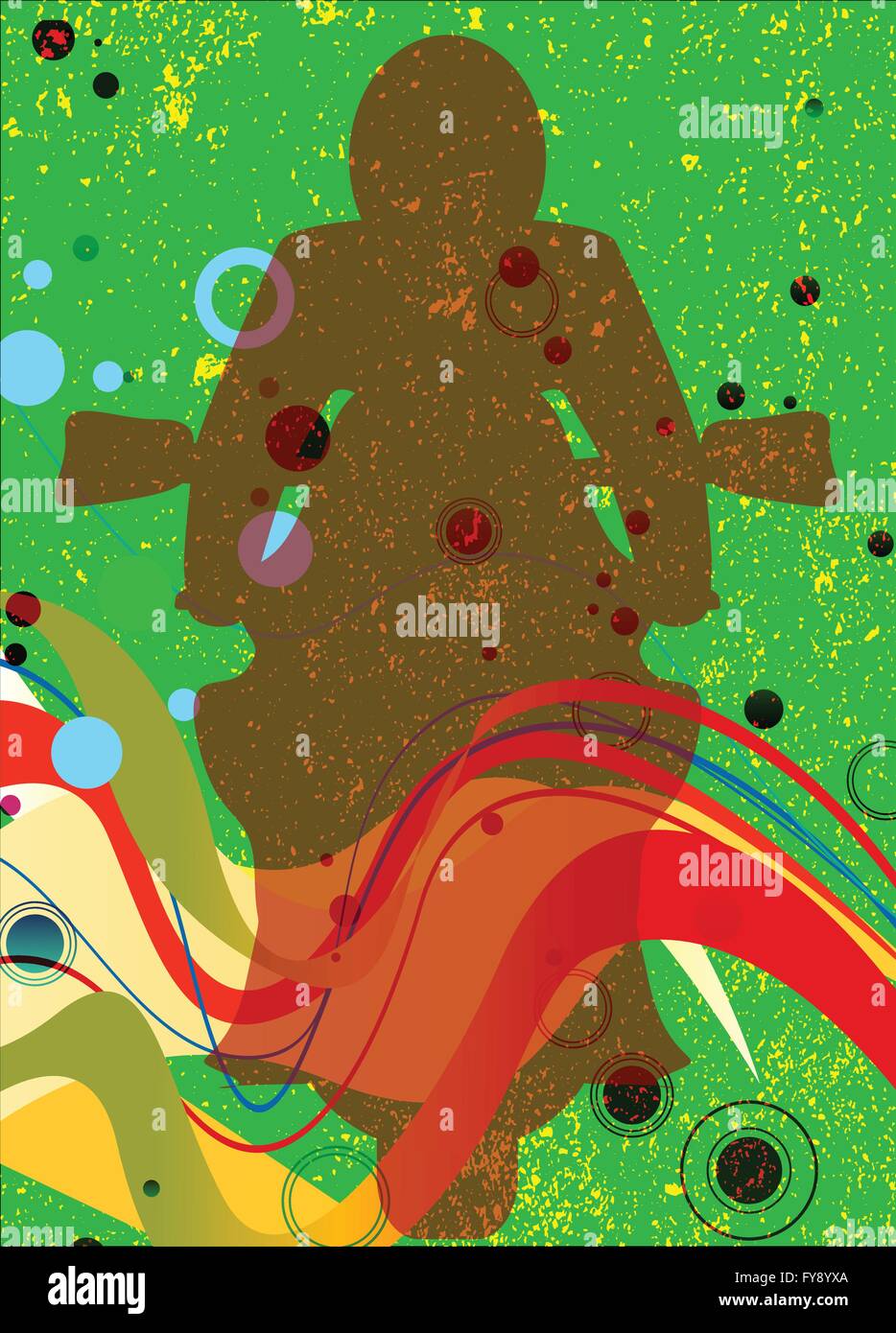 A green jazz grunge background with a biker silhouette Stock Vector ...