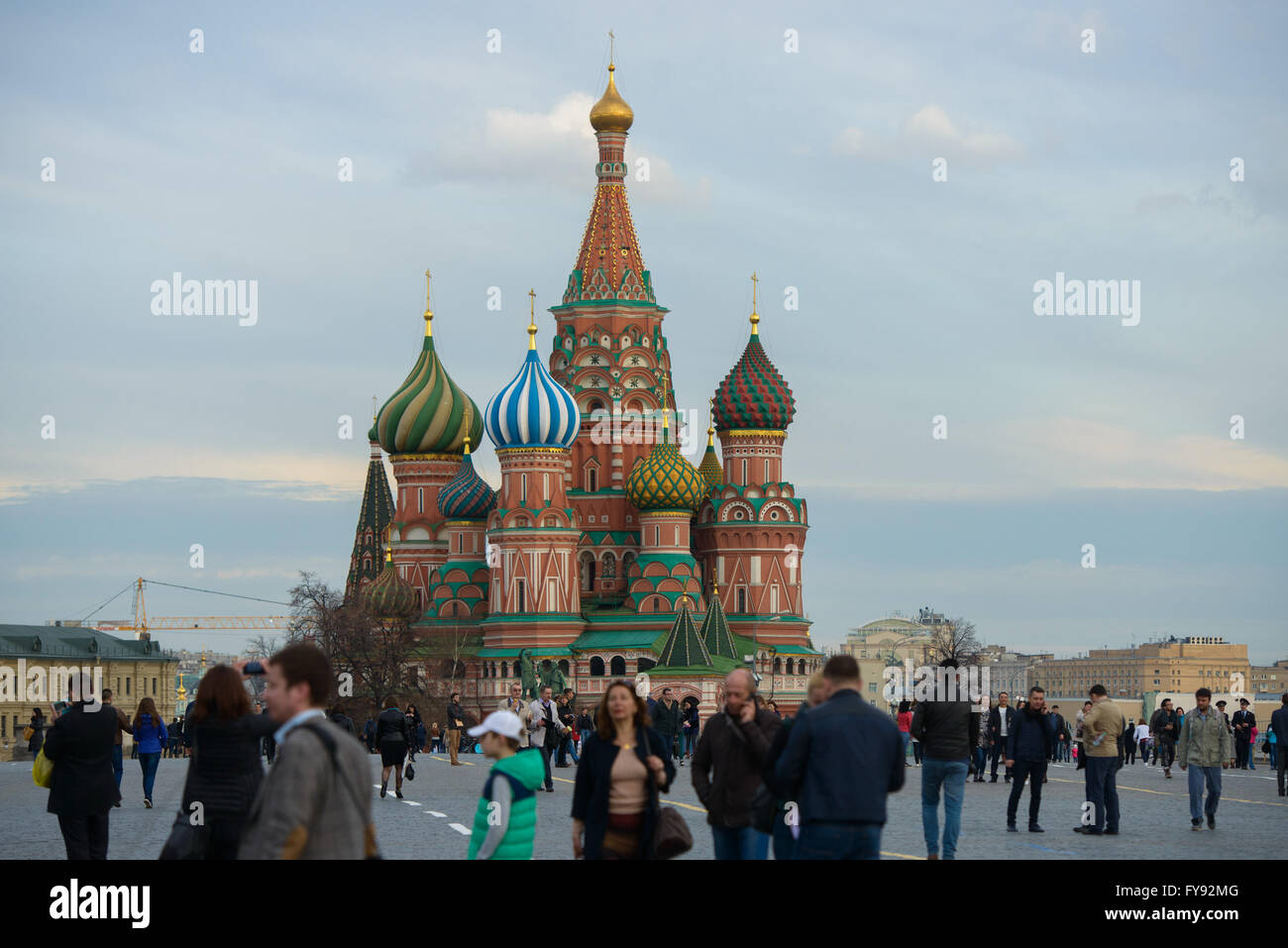 Moscow, Germany. 18th Apr, 2016. Tourists walk towards Saint Basil's ...