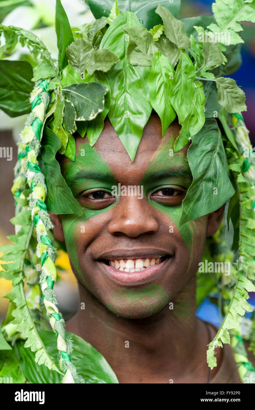London, UK. 23 April 2016. A man, dressed as a character from Midsummer ...