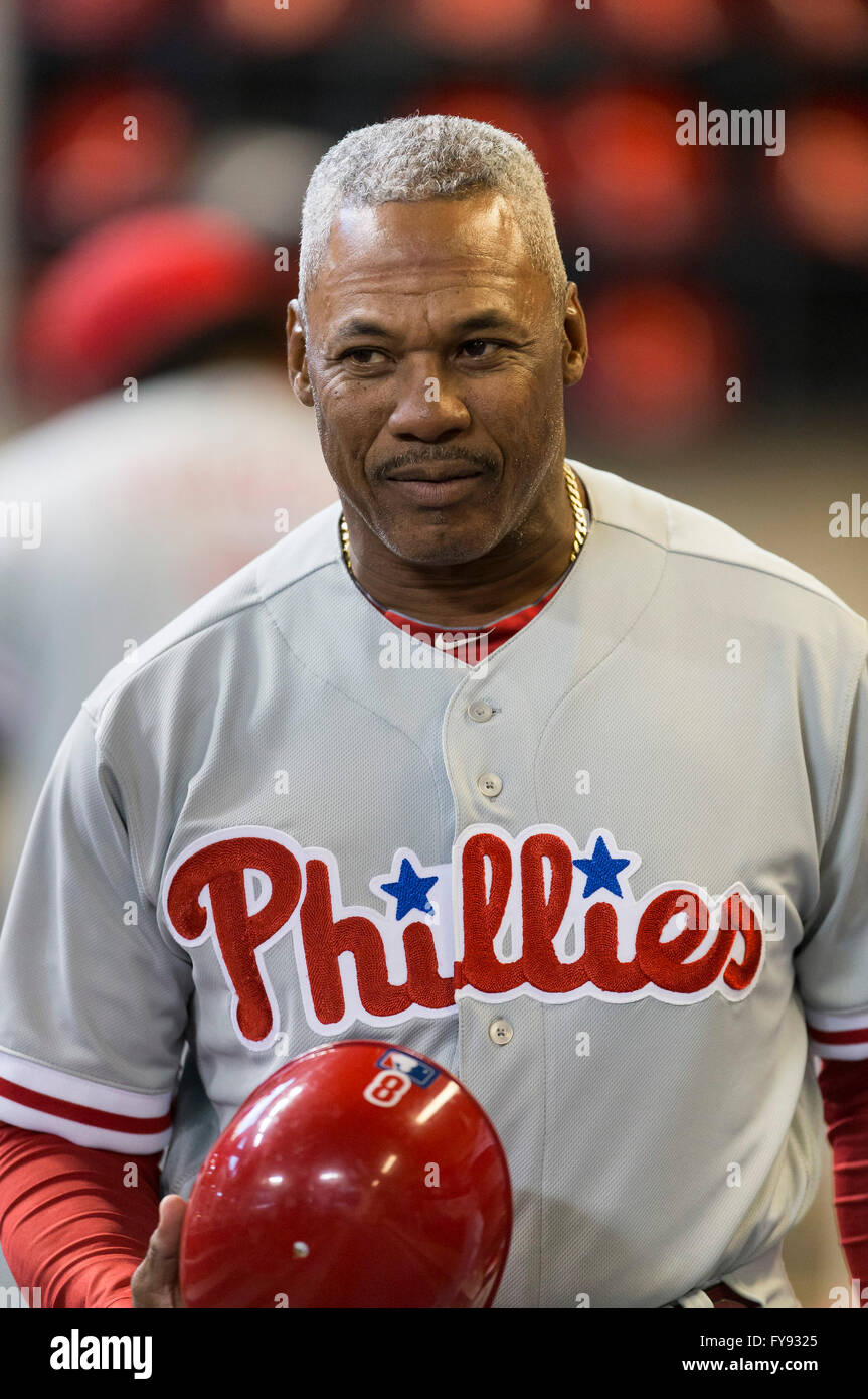 Milwaukee, WI, USA. 22nd Apr, 2016. Philadelphia Phillies third base ...