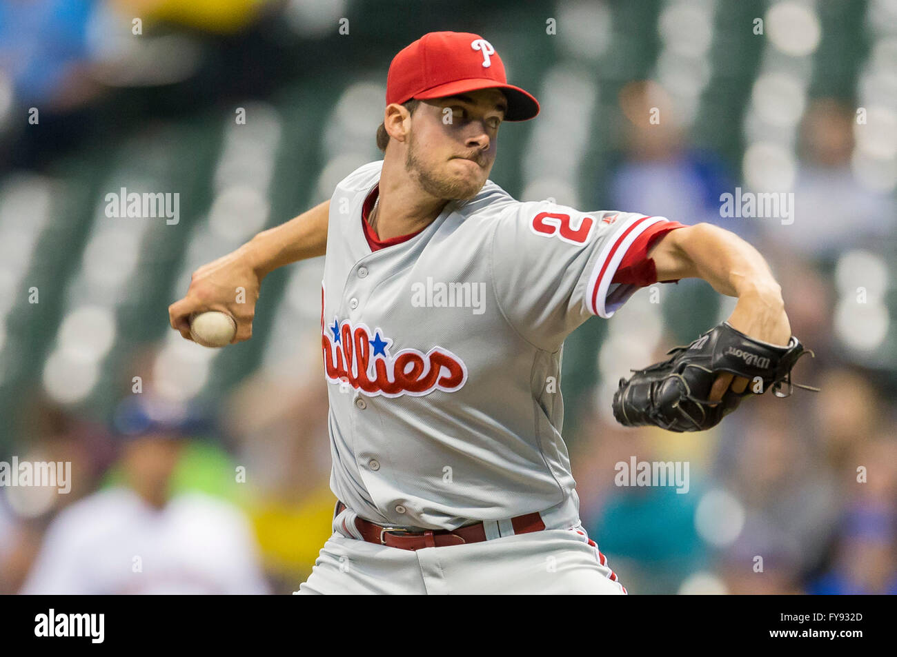 Milwaukee, WI, USA. 22nd Apr, 2016. Philadelphia Phillies starting ...