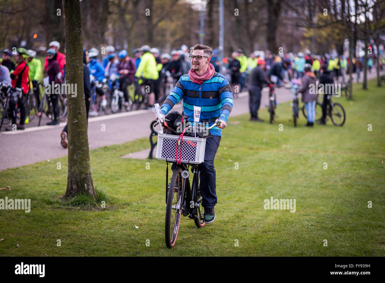 Edinburgh, Scotland. 25 April 2016. Cyclists taking part in the annual ...