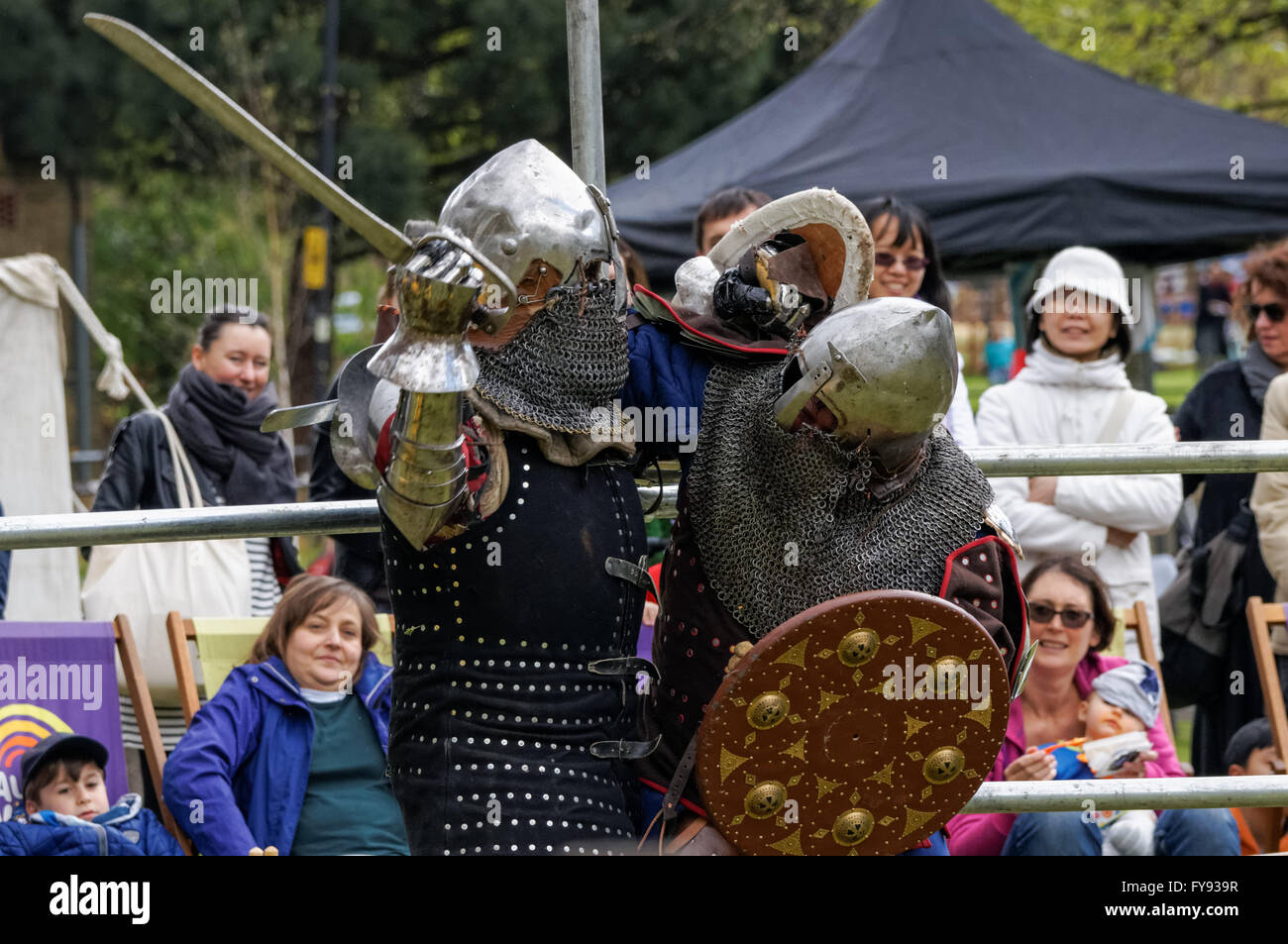 Knights fighting at St. George's Festival, London England United ...