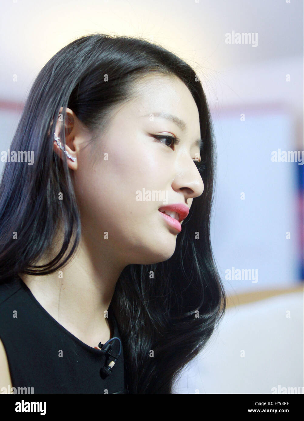 Udine, Italy. 23rd Apr, 2016. Chinese actress Yueting Lang attends ...