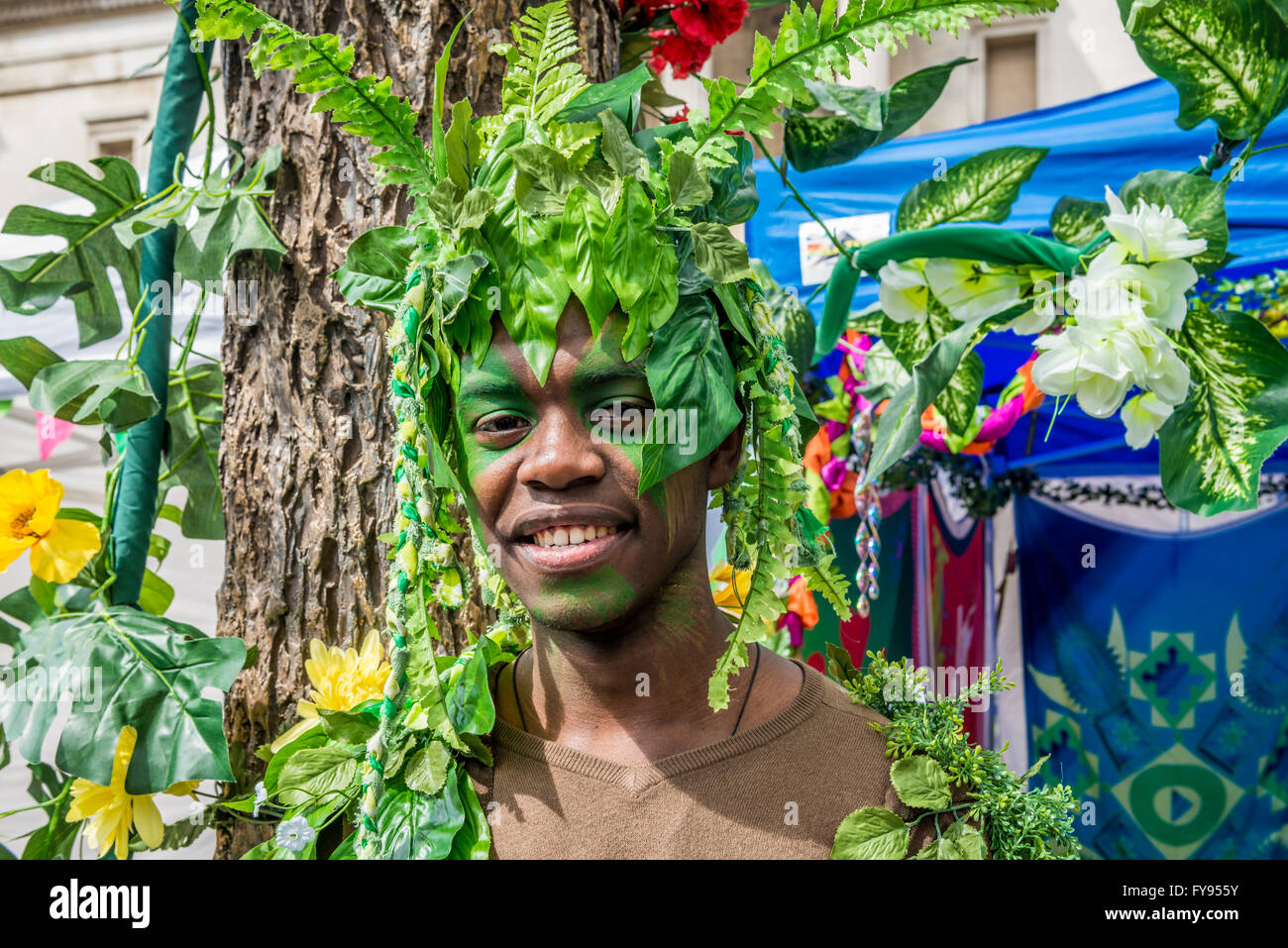 London, UK. 23rd April, 2016. St Georges day celebration at Trafalgar ...