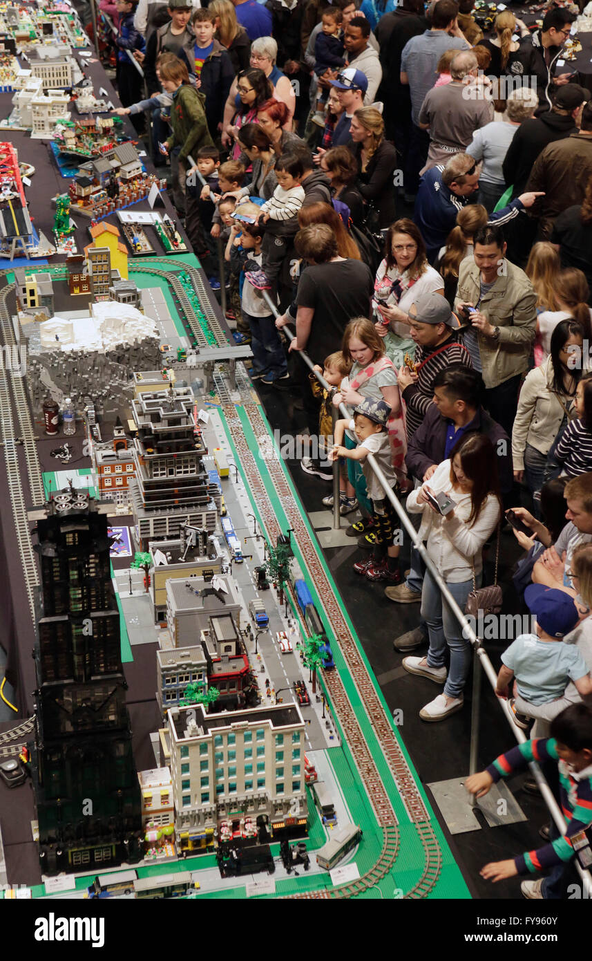 Vancouver, Canada. 23rd Apr, 2016. People visit the LEGO exhibition in ...