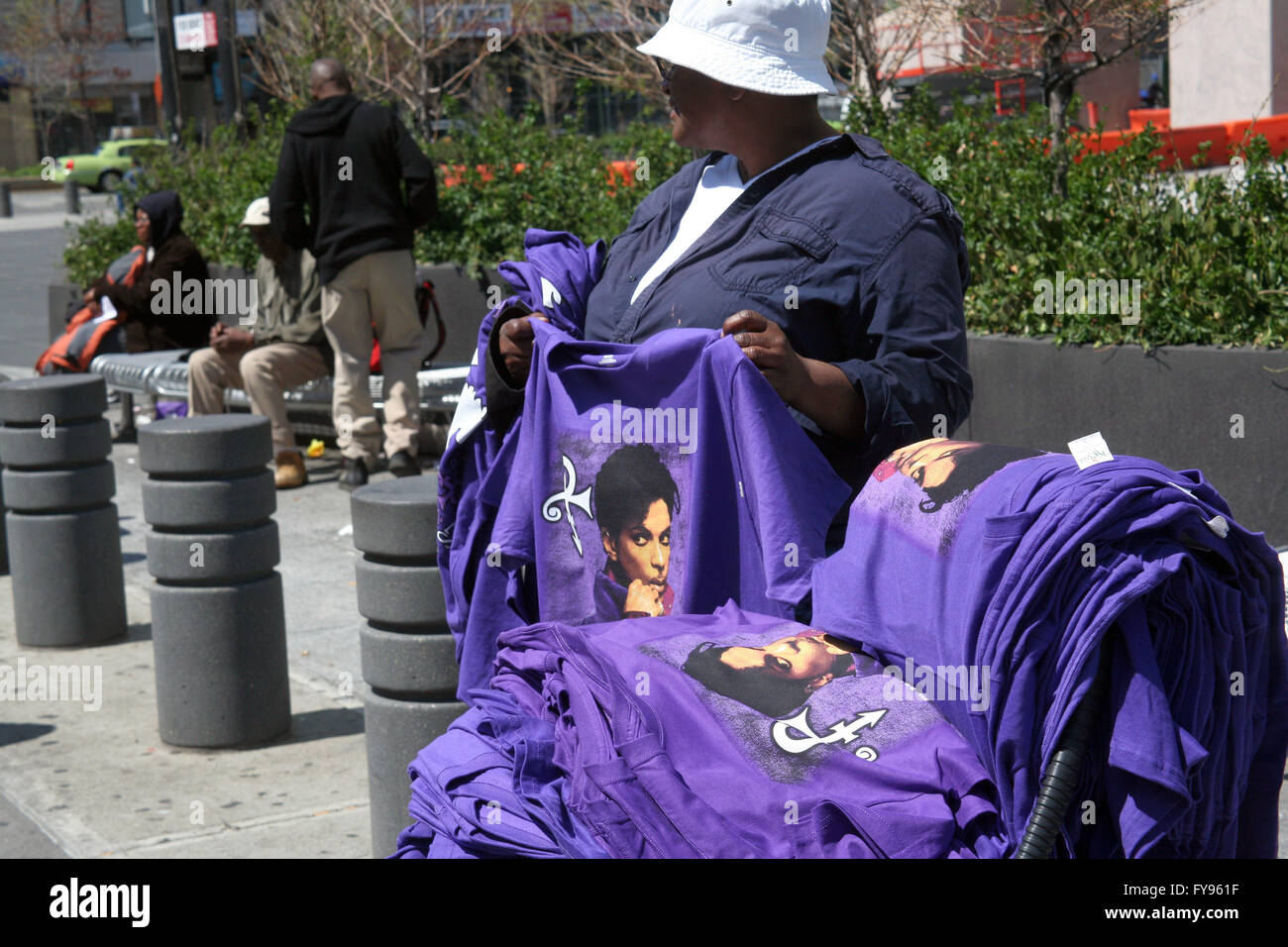 Growing Prince Sidewalk Memorial in Harlem New York City Stock Photo ...