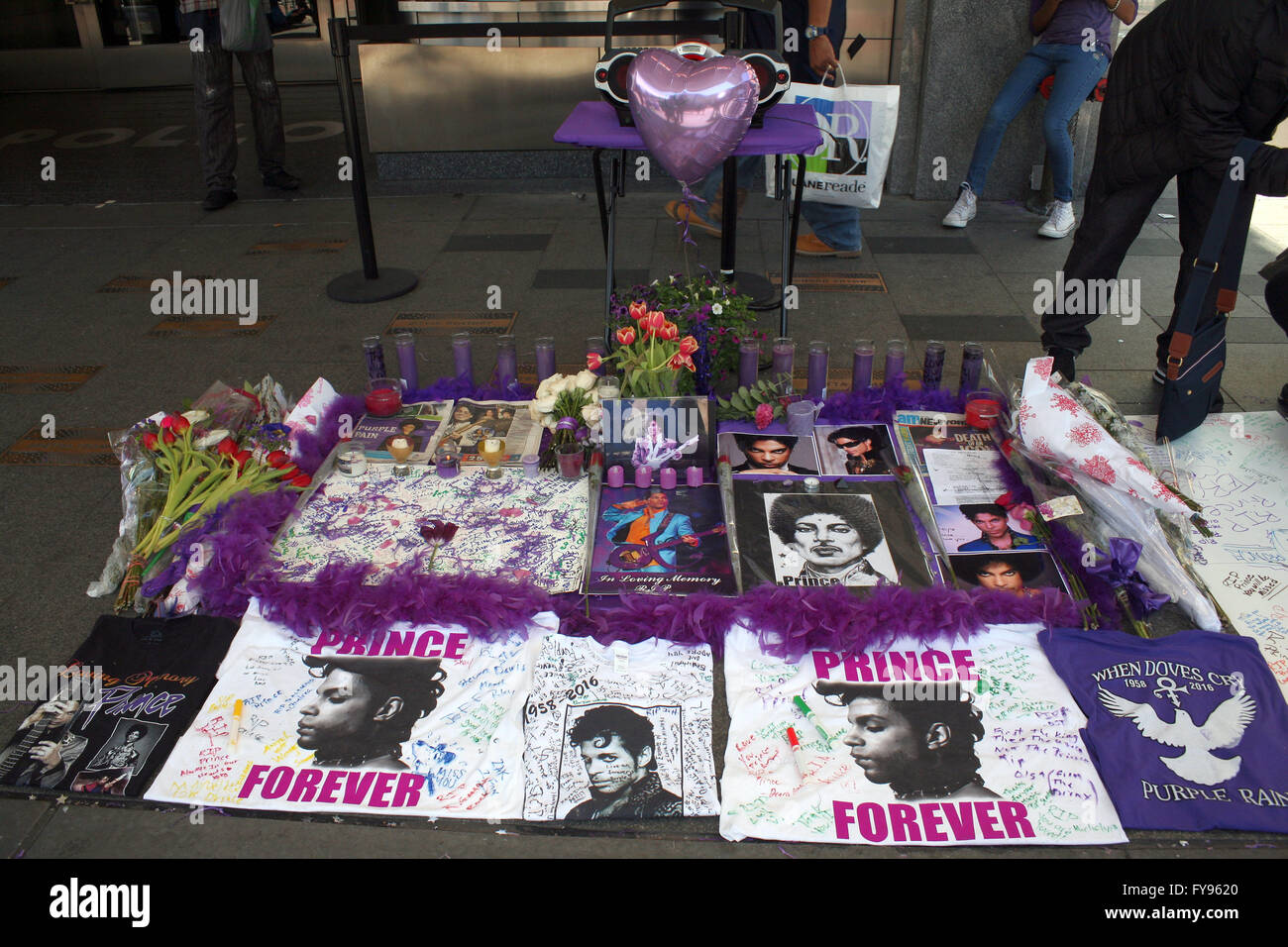 Growing Prince Sidewalk Memorial in Harlem New York City Stock Photo ...