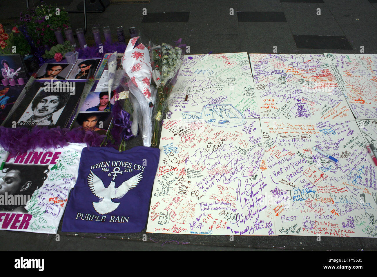 Growing Prince Sidewalk Memorial in Harlem New York City Stock Photo ...