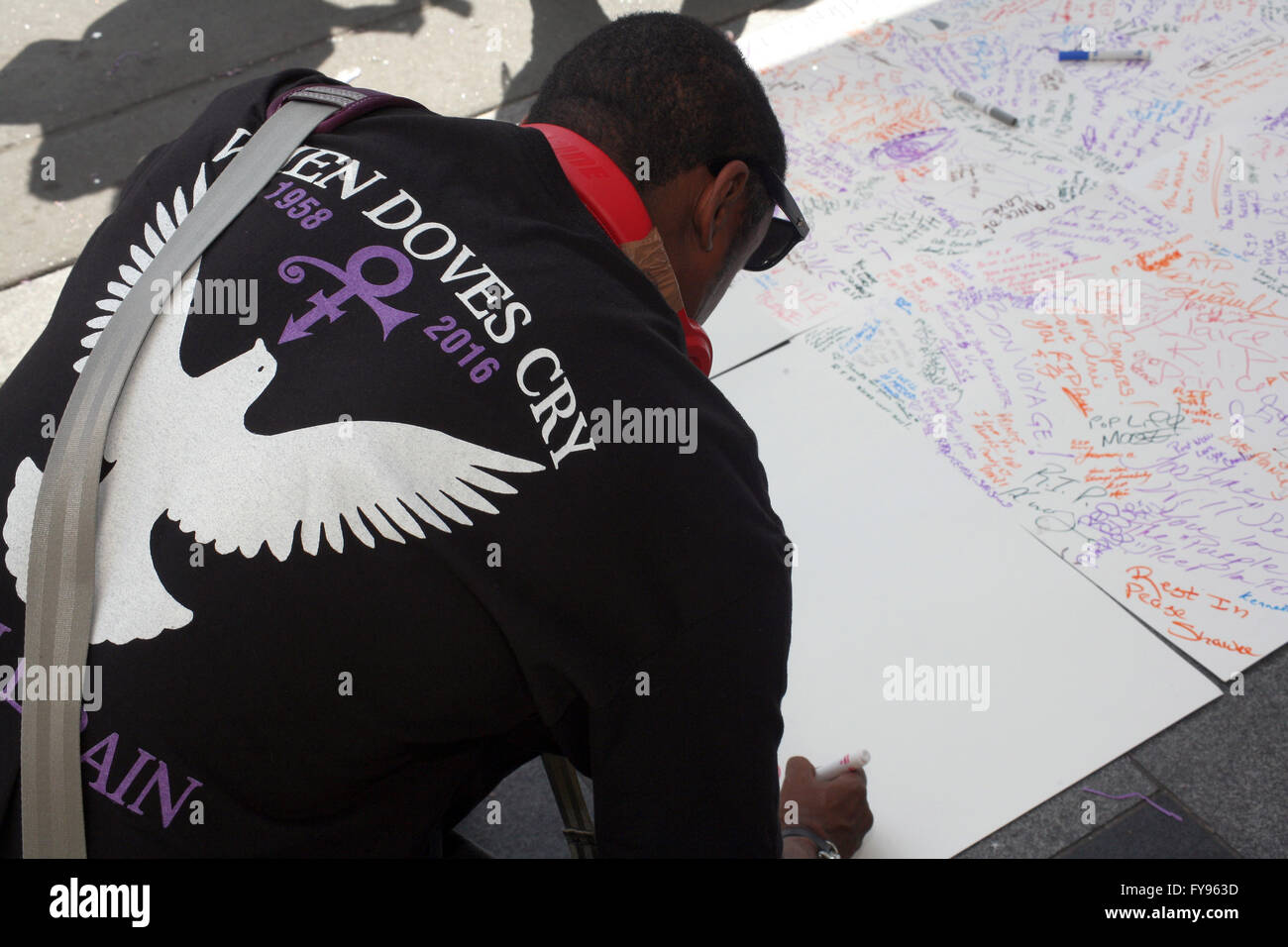 Growing Prince Sidewalk Memorial in Harlem New York City Stock Photo ...