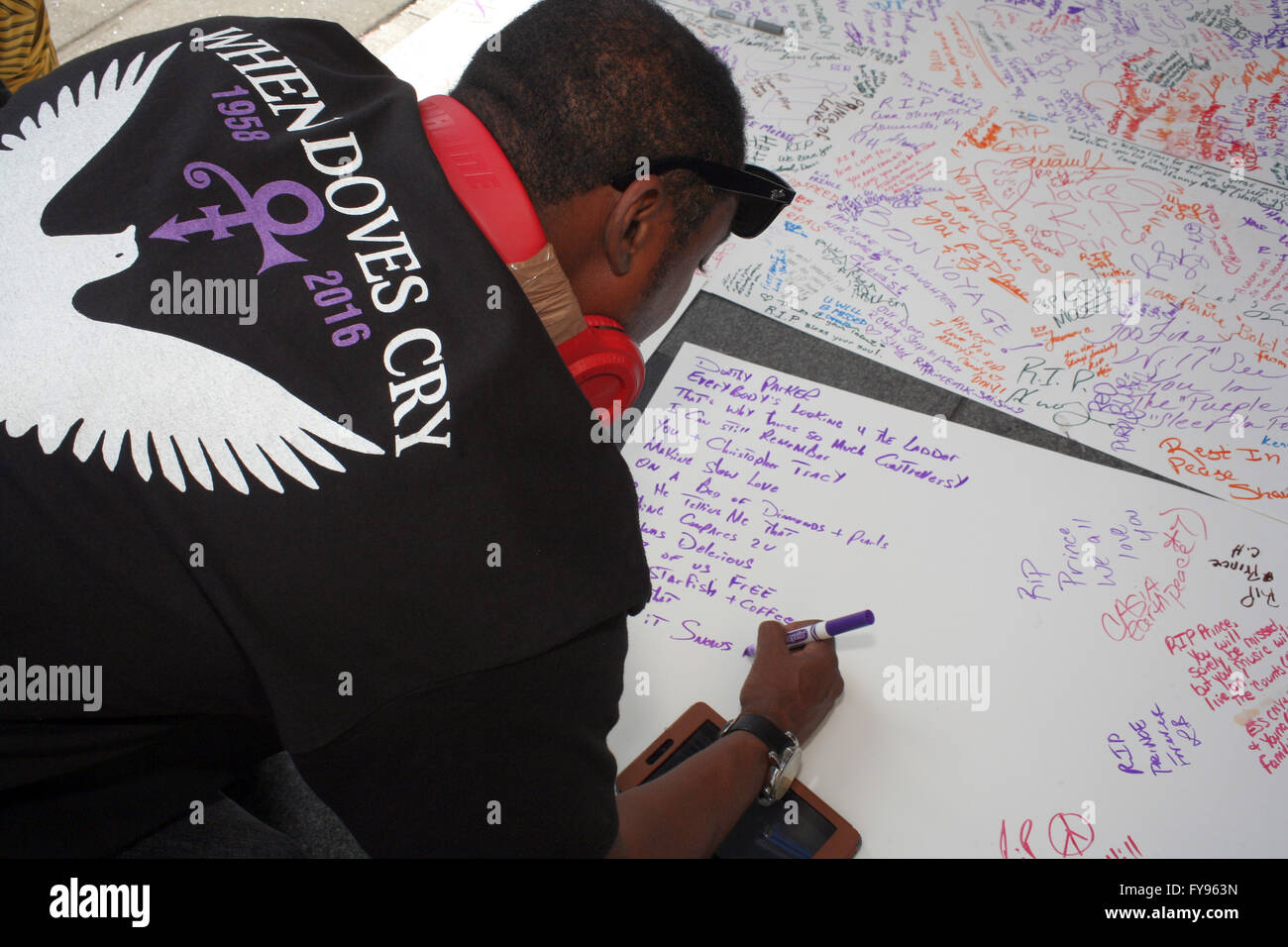 Growing Prince Sidewalk Memorial in Harlem New York City Stock Photo ...