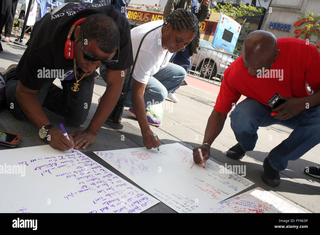 Growing Prince Sidewalk Memorial in Harlem New York City Stock Photo ...