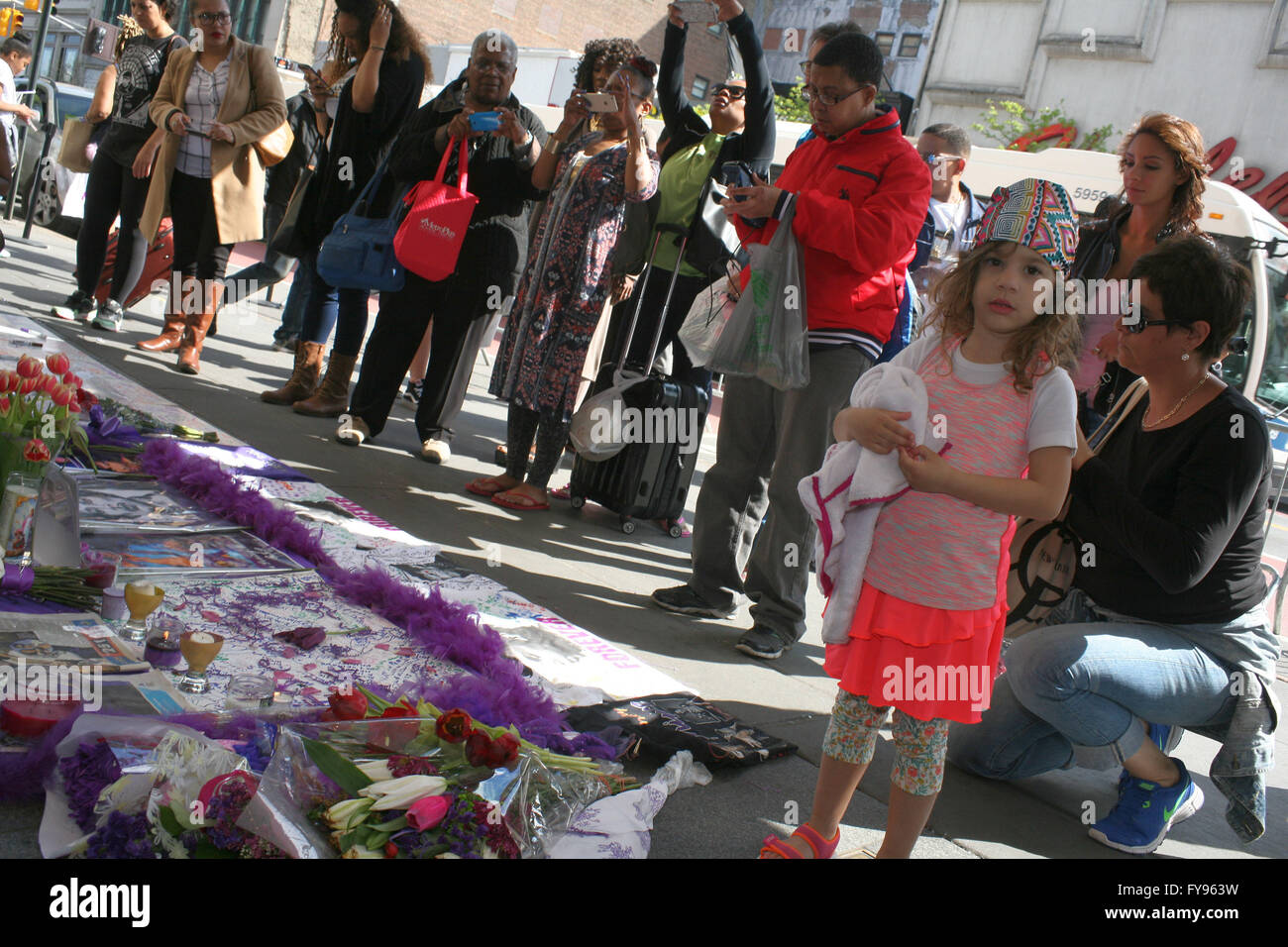 Growing Prince Sidewalk Memorial in Harlem New York City Stock Photo ...