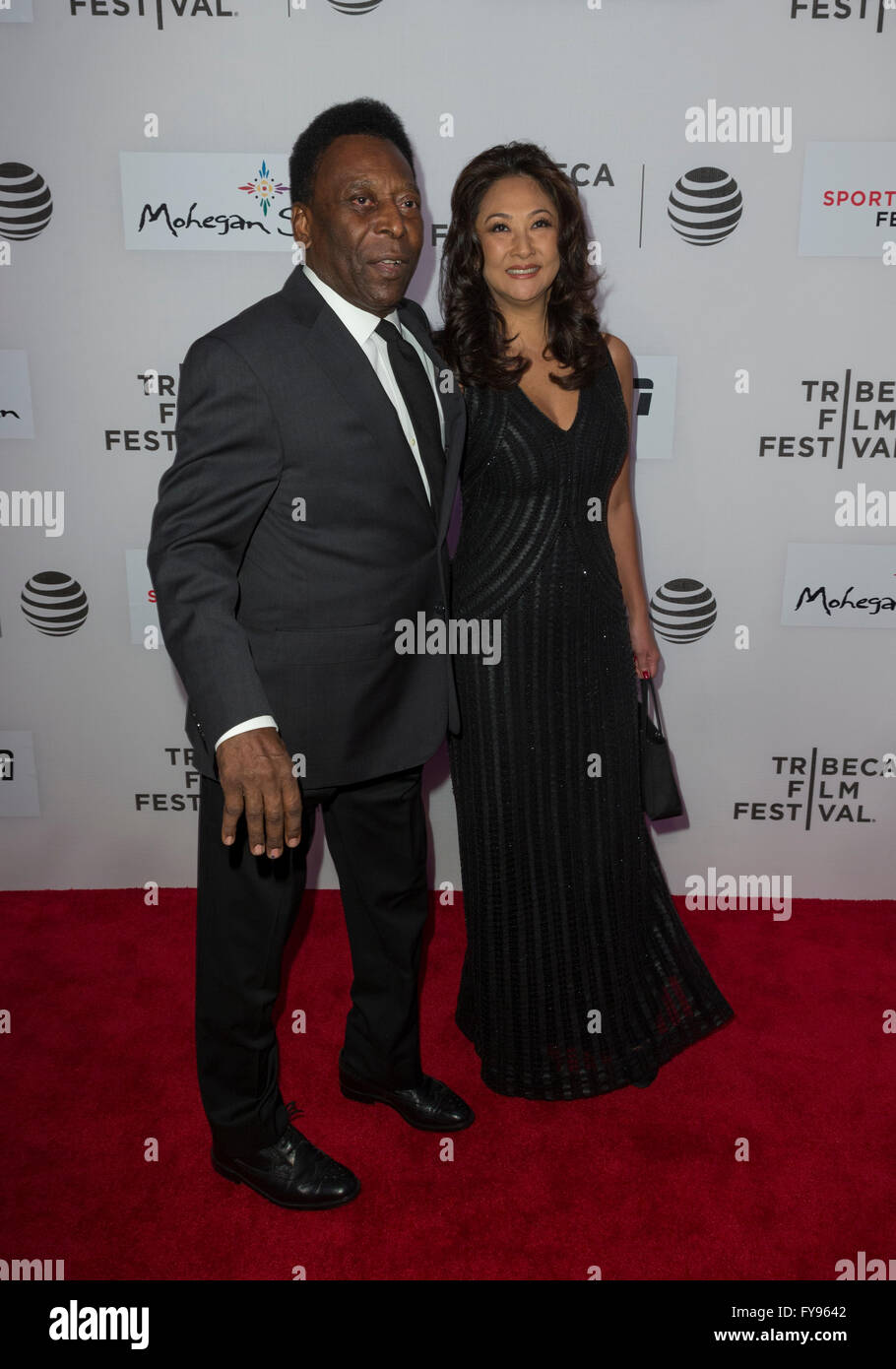 New York, USA. 23rd April, 2016. Pele and Marcia Aoki attend Tribeca ...