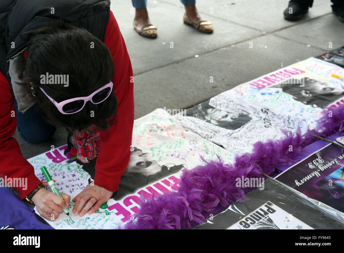 Growing Prince Sidewalk Memorial in Harlem New York City Stock Photo ...