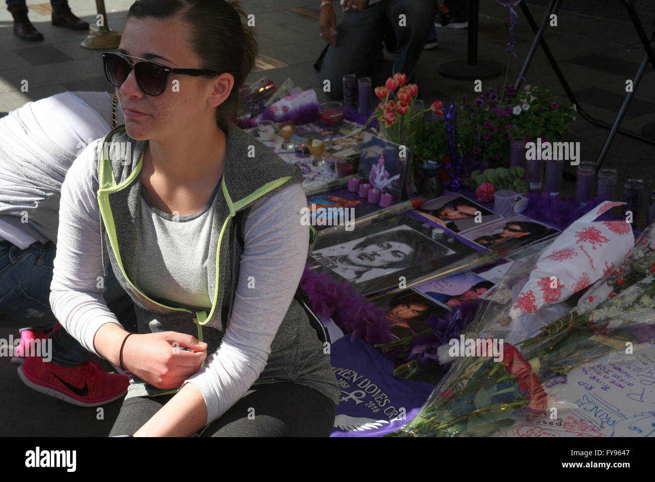 Growing Prince Sidewalk Memorial in Harlem New York City Stock Photo ...