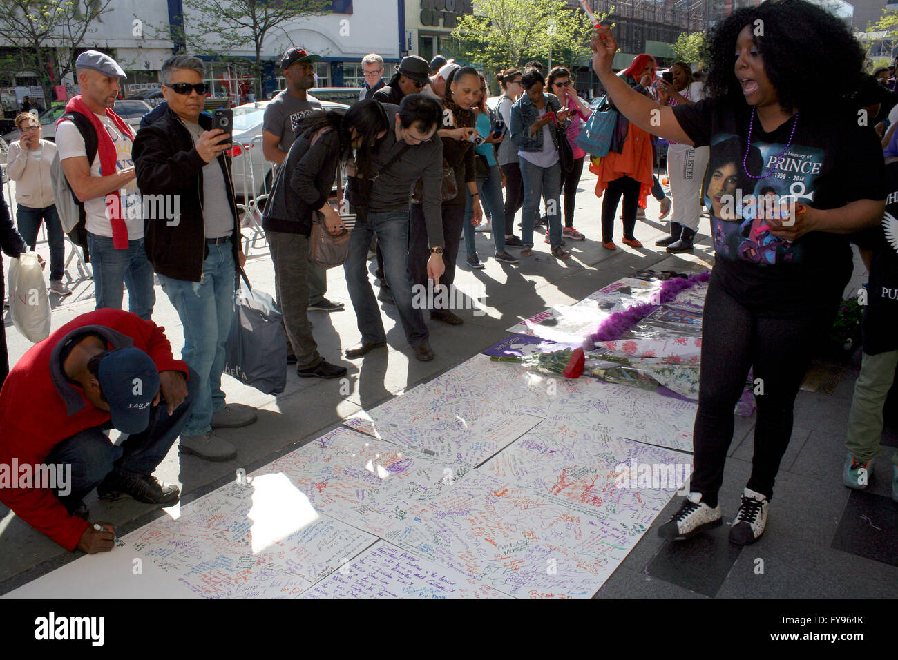 Growing Prince Sidewalk Memorial in Harlem New York City Stock Photo ...