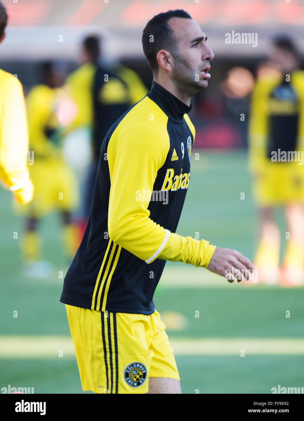 Columbus, Ohio, USA. 23rd April, 2016.Columbus Crew SC forward Justin ...