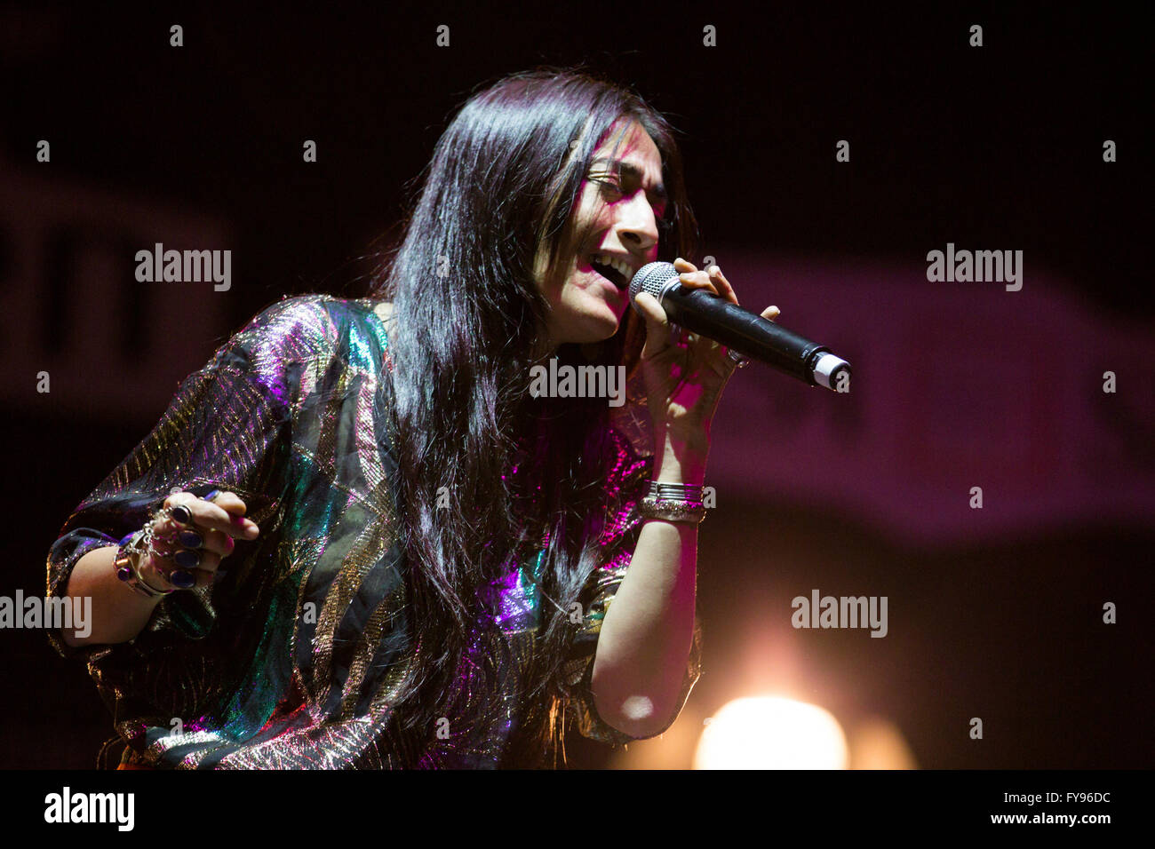 Turin, Italy. 23rd Apr, 2016. Moroccan singer Hindi Zahra grew up in ...