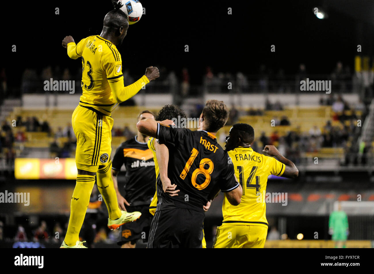 Mapfre stadium, USA. 23rd April, 2016. .Columbus Crew SC forward Kei ...
